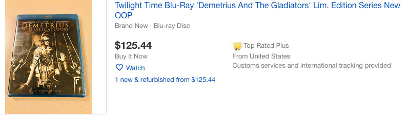 New DEMETRIUS & THE GLADIATORS Blu-ray…or is it? – By The Gods!